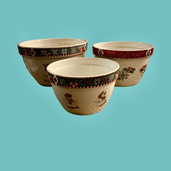Mary Engelbreit | Kitchen | Mary Engelbreit Mixing Bowl Set Let It Snow ...